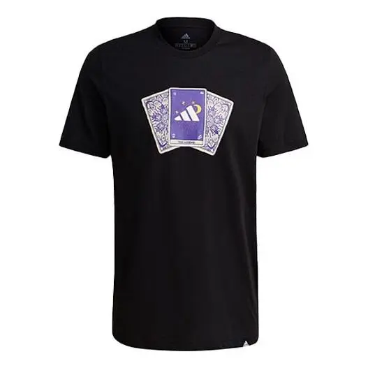 Adidas Tarot Bos M Printing Sports Round Neck Short Sleeve - Black