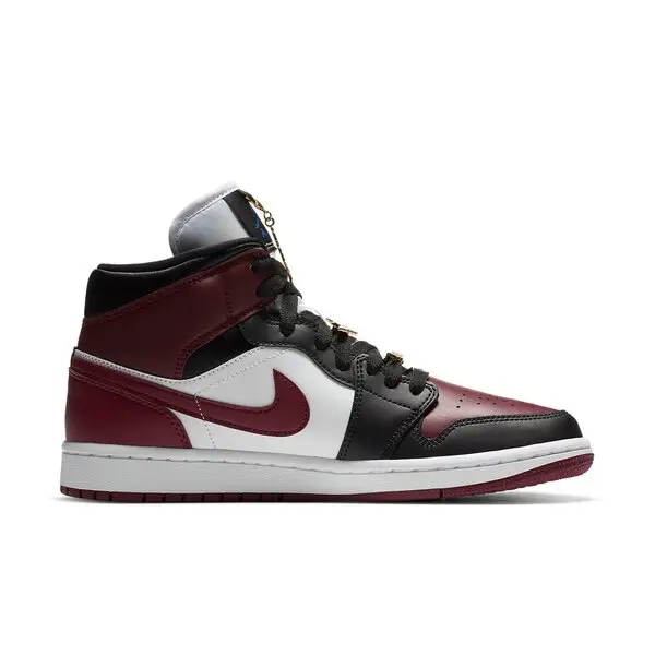 JORDAN Air 1 Mid Se "gold Pendants" Sneakers - Black/dark Beetroot/white