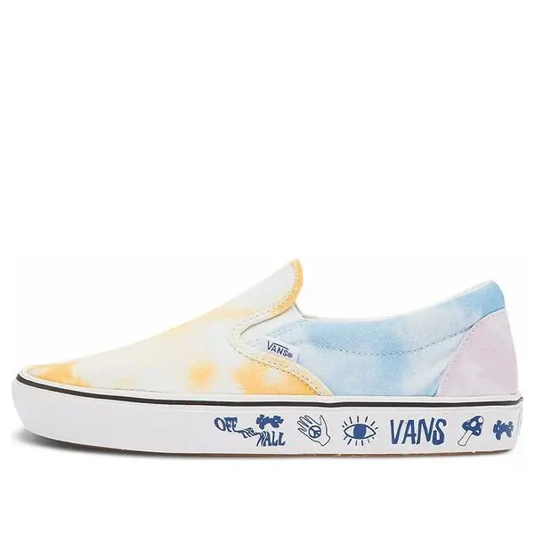 VANS Comfycush Slip-on Pastel Tie Dye Sneakers - White/blue