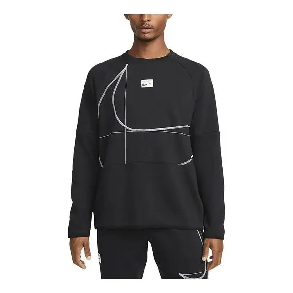 Nike French Terry Cotton Blend Crewneck Sweatshirt - Black