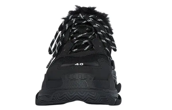 Balenciaga Triple S Sneakers With Faux Fur Trim