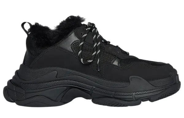 Balenciaga Triple S Sneakers With Faux Fur Trim