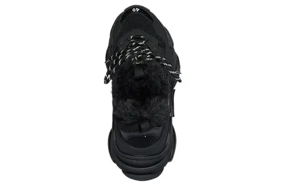 Balenciaga Triple S Sneakers With Faux Fur Trim