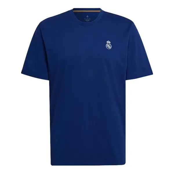 Adidas Real Q2 Hc Tee Casual Sports Real Madrid Soccer/football Short Sleeve Blue - Multi-color