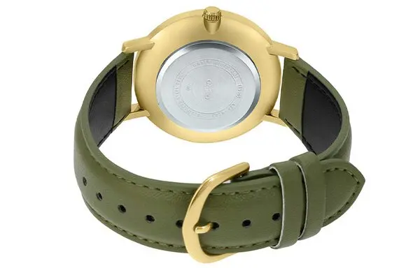 Casio Quartz Analog Watch With Leather Strap - Dark Green