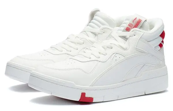 LI-NING Superwave Mid Fleece Sneakers - White/red