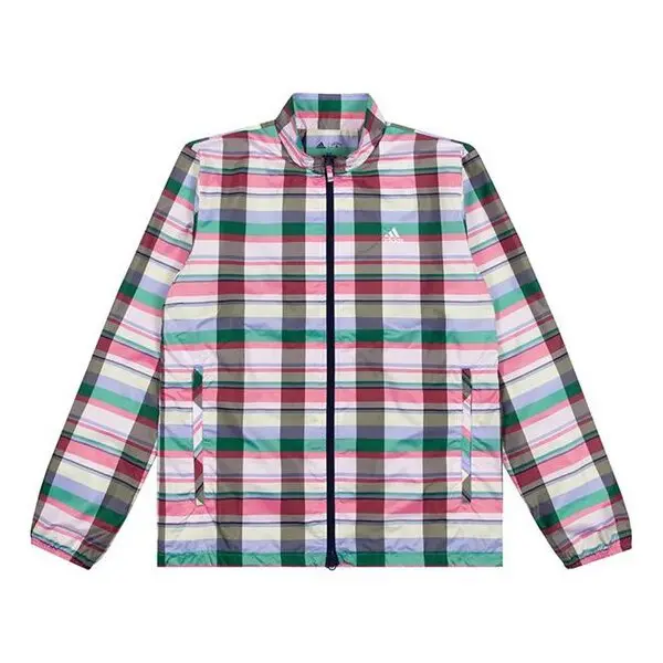 Adidas Originals X Noah Water Repellent Plaid Running Jacket - Red