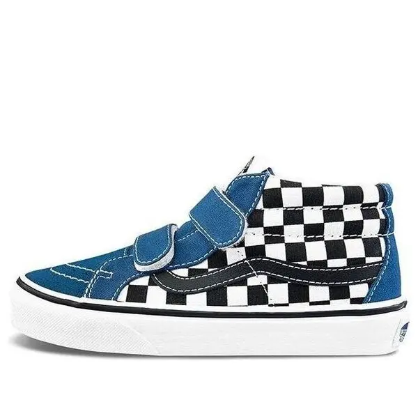 VANS Sk8-mid Reissue Checkerboard Sneakers - Blue/black/white