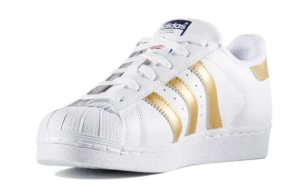 Adidas Superstar J Gold Tone Sneakers