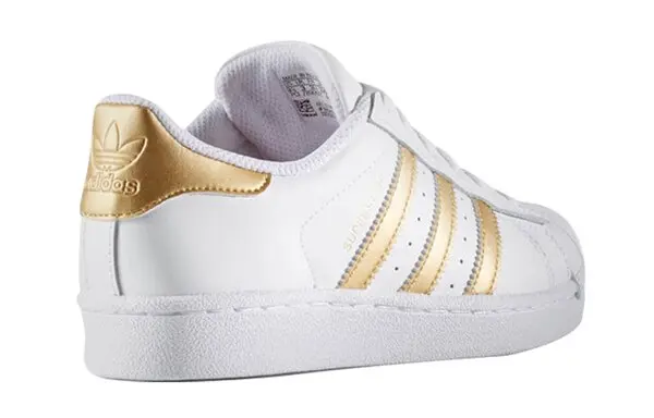 Adidas Superstar J Gold Tone Sneakers