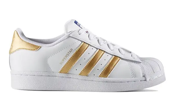 Adidas Superstar J Gold Tone Sneakers