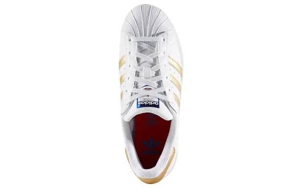 Adidas Superstar J Gold Tone Sneakers - White