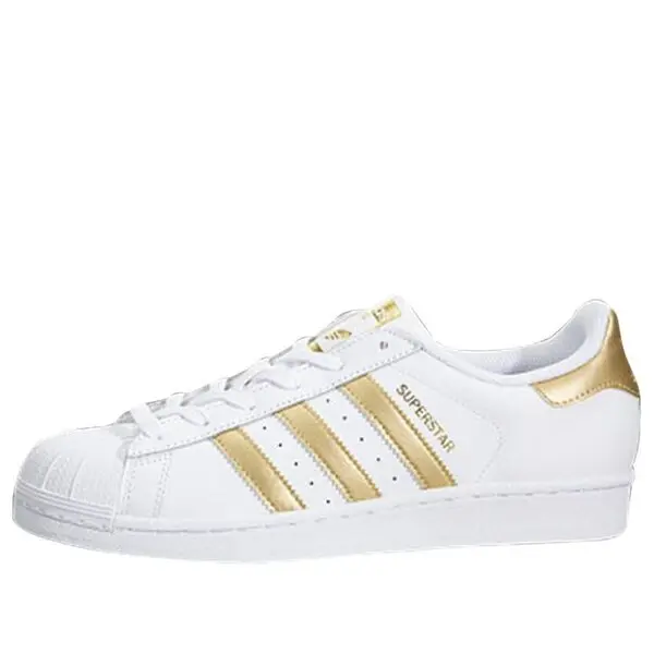 Adidas Superstar J Gold Tone Sneakers - White