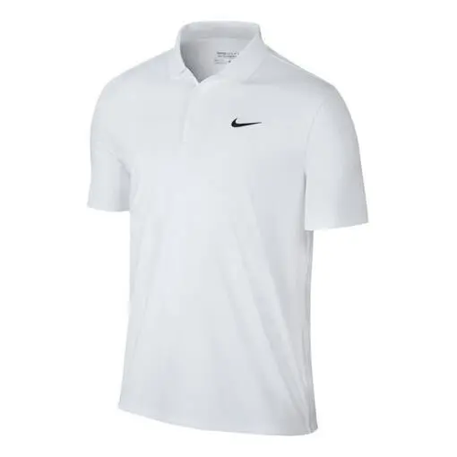Nike Dri-fit Victory Slim Fit Version Golf Lapel Short Sleeve Polo Shirt - White