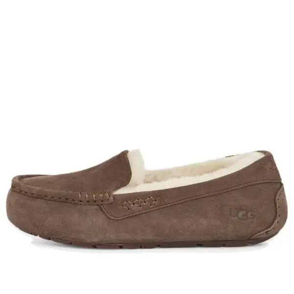 UGG Ansley Suede And Sheepskin Slippers - Brown