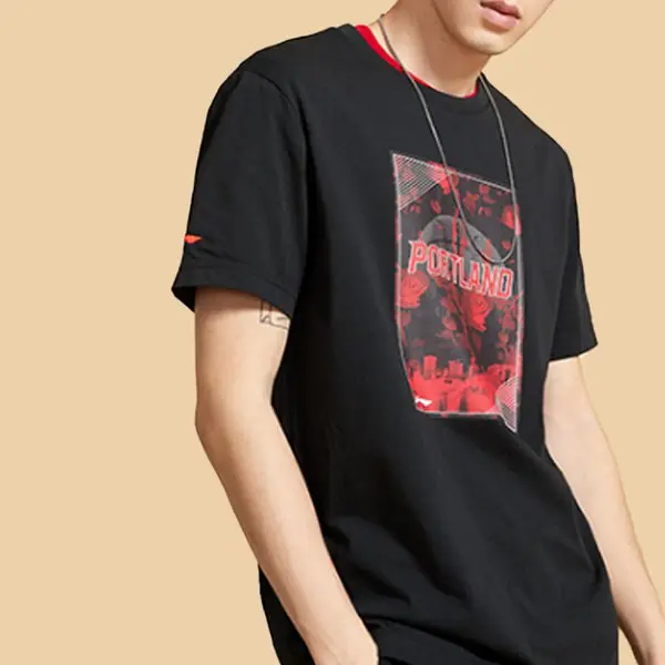 LI-NING Basketball Series Logo Pattern Short Sleeve