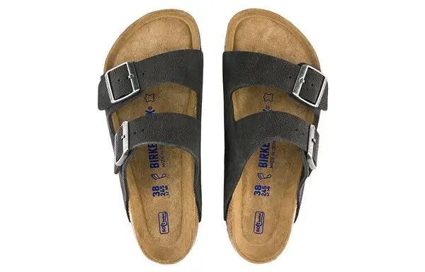 BIRKENSTOCK Arizona Suede Leather Sandals - Grey