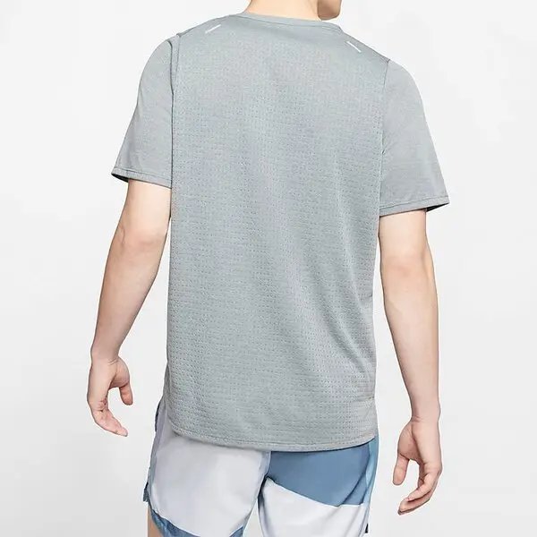 Nike Rise 365 Running Short Sleeve Shirt - Gray
