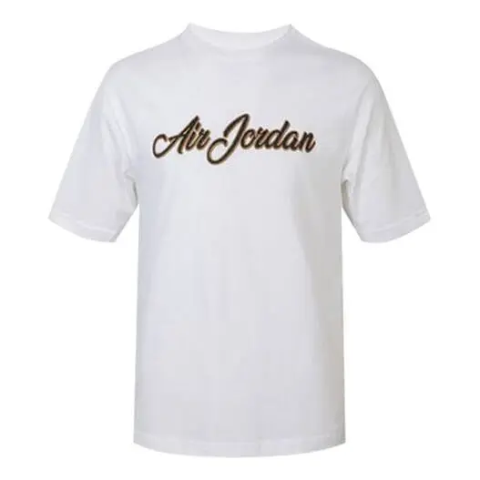 JORDAN Remastered Logo Embroidered Round Neck Short Sleeve - White