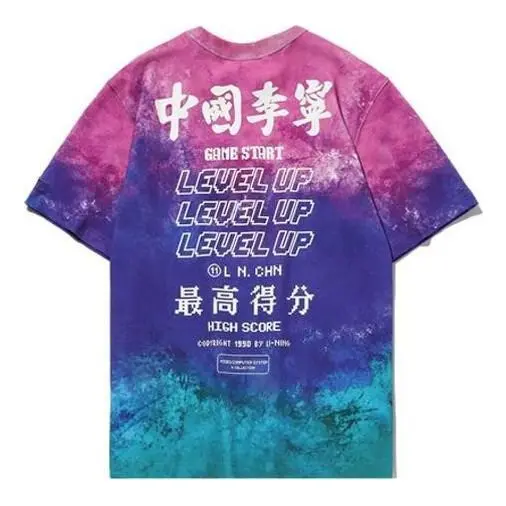LI-NING Printing Sports Round Neck Short Sleeve 'purple Red - Violet