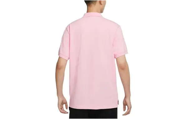 Nike Solid Color Logo Embroidered Short Sleeve Polo Shirt Pink - Multi-color