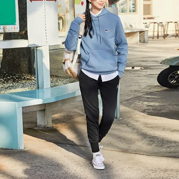 CONVERSE Alphabet Printing Sports Retro Blue Hoodie