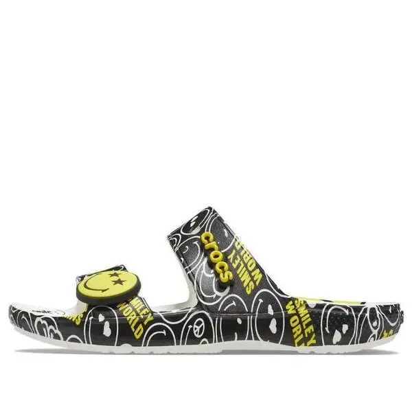 CROCS Smileyworld Crossover Sandals - Black/yellow