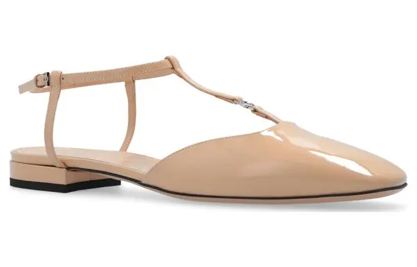 Gucci Ballerina Flats With T-strap Detail - Pink