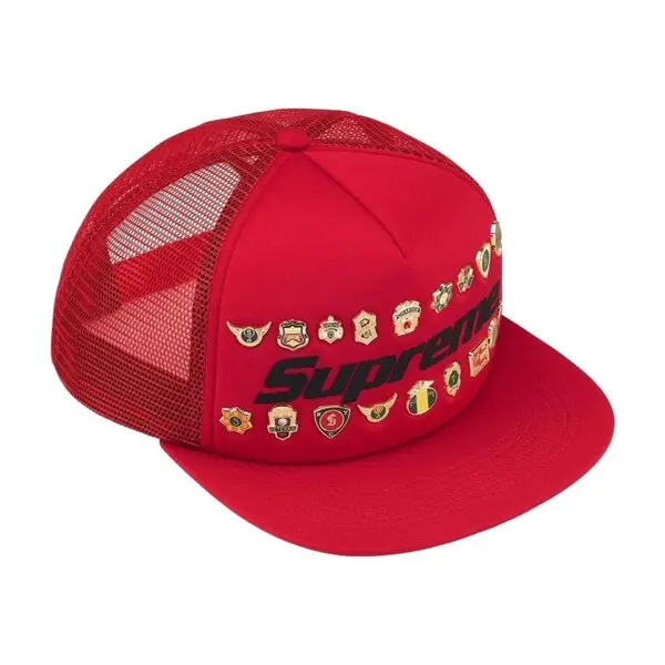 Supreme Ss26 Pins Mesh Back 5-panel Cap - Red