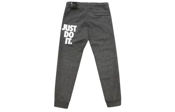 Nike Alphabet Fleece Lined Stay Warm Knit Sports Pants Gray - Grey
