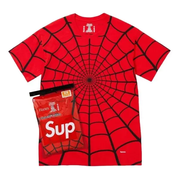 Supreme X Hanes Spider-man Tagless T-shirt - Red