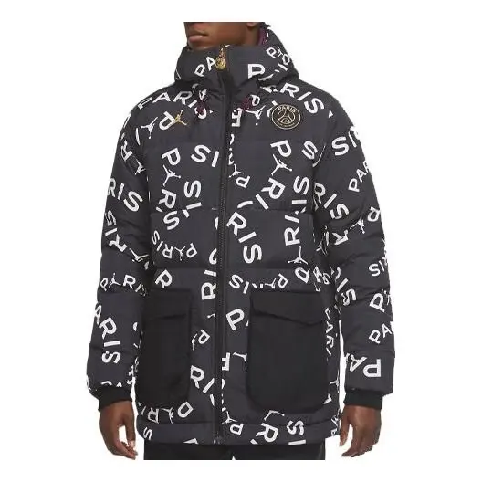 JORDAN Paris Saint-germain Hooded Down Jacket - Black