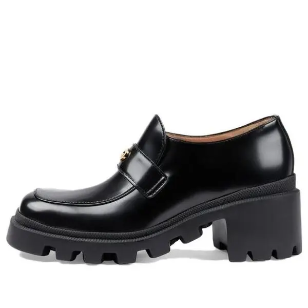 Gucci Interlocking G Lug Sole Loafers - Black