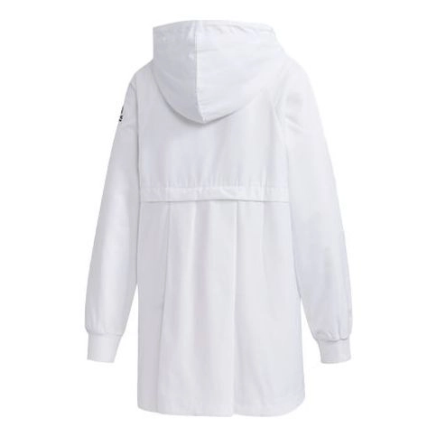 Adidas Wb Alphabet Logo Printing Sports Hooded Jacket - White