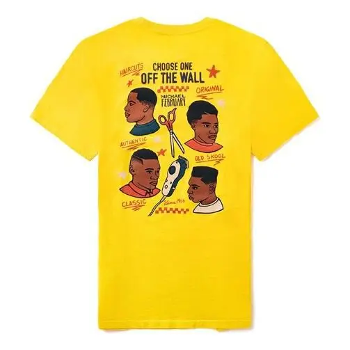 VANS Michael Pevory Retro Printing Short Sleeve Couple Style - Yellow
