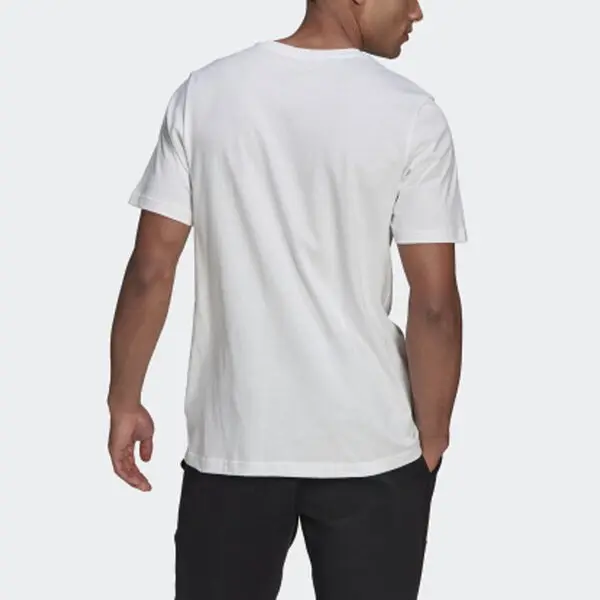 Adidas Snow Mountain Printing Sports Round Neck Short Sleeve White T-shirt - Default Color