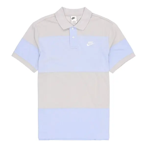 Nike Sport Essential Logo Colorblock Casual Short Sleeve Light Sea Blue Polo Shirt - Multi-color