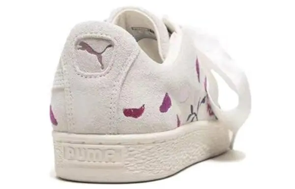 PUMA Suede Heart Flowery Sneakers With Floral Embroidery And Ribbon Detail