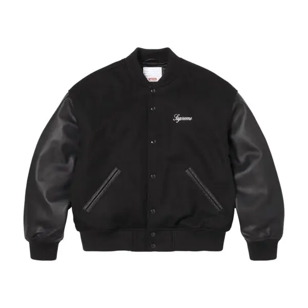 Supreme Ss26 Cross Varsity Jacket - Black