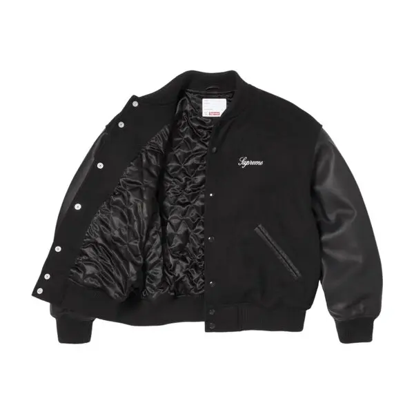 Supreme Ss26 Cross Varsity Jacket - Black
