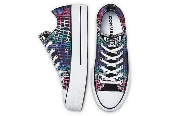 CONVERSE Chuck Taylor All Star Platform Low 'digital Daze Crocodile Scales - Multi-color