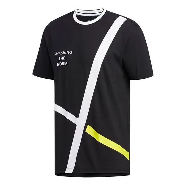 Adidas Neo M Cs Abs Gr T2 Alphabet Printing Casual Sports Breathable Short Sleeve - Black