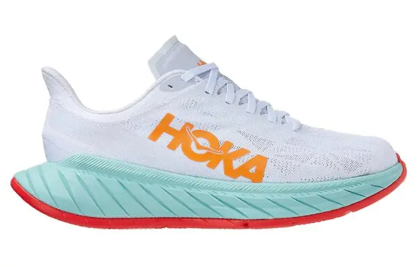 Hoka One One Carbon X 2 Athletic Sneakers - White/blue