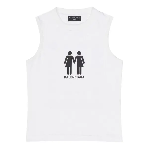 Balenciaga Pride 22 Tank Top 'white Black - White/black