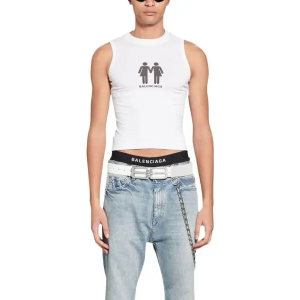 Balenciaga Pride 22 Tank Top 'white Black - White/black