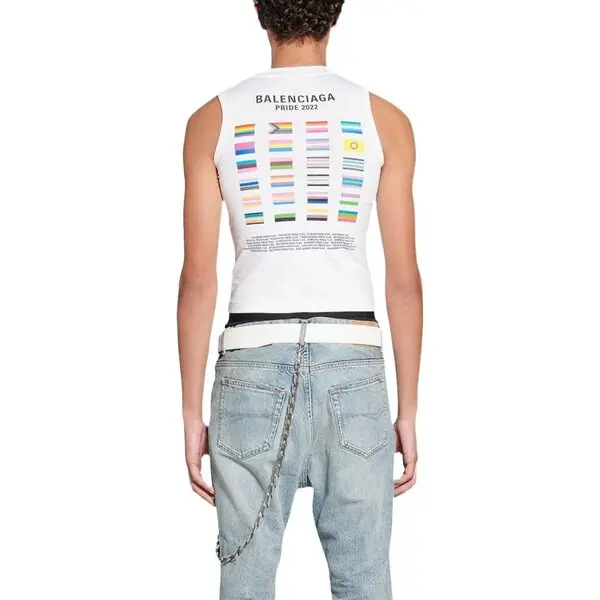Balenciaga Pride 22 Tank Top 'white Black - White/black