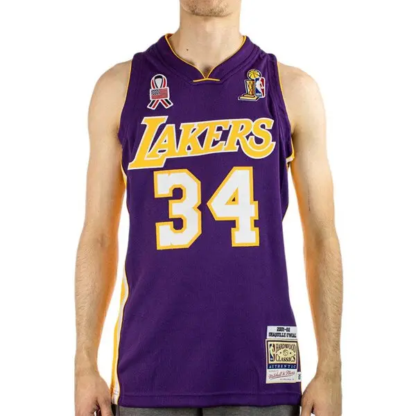 Mitchell & Ness Los Angeles Lakers Shaquille O'neal 34 Hardwood Classics Basketball Jersey - Default Colorway