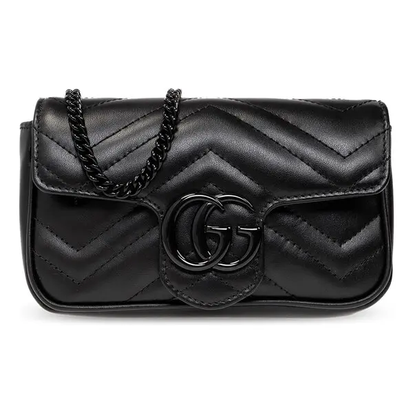 Gucci Gg Marmont Matelasse Super Mini Bag - Black