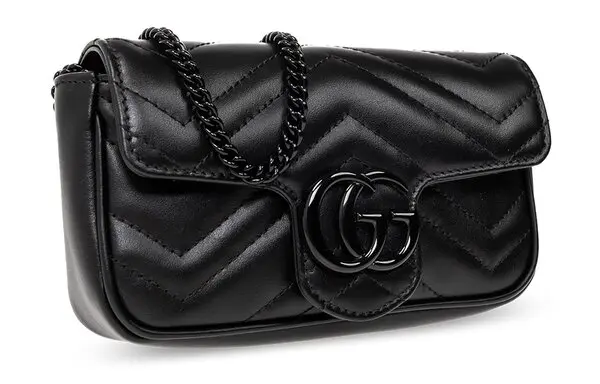 Gucci Gg Marmont Matelasse Super Mini Bag - Black