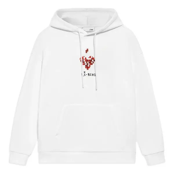 LI-NING Hooded Sweatshirt - White/red